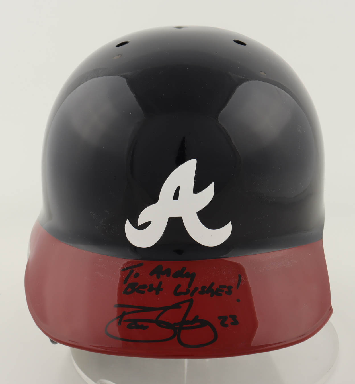 Dave Justice Signed Braves Full-Size Authentic On-Field Batting Helmet ...