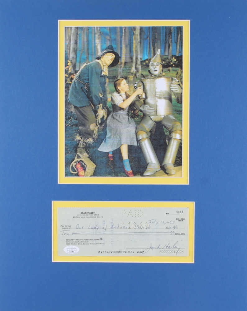 Jack Haley Signed "The Wizard of Oz" 16x20 Custom Matted Personal Bank ...