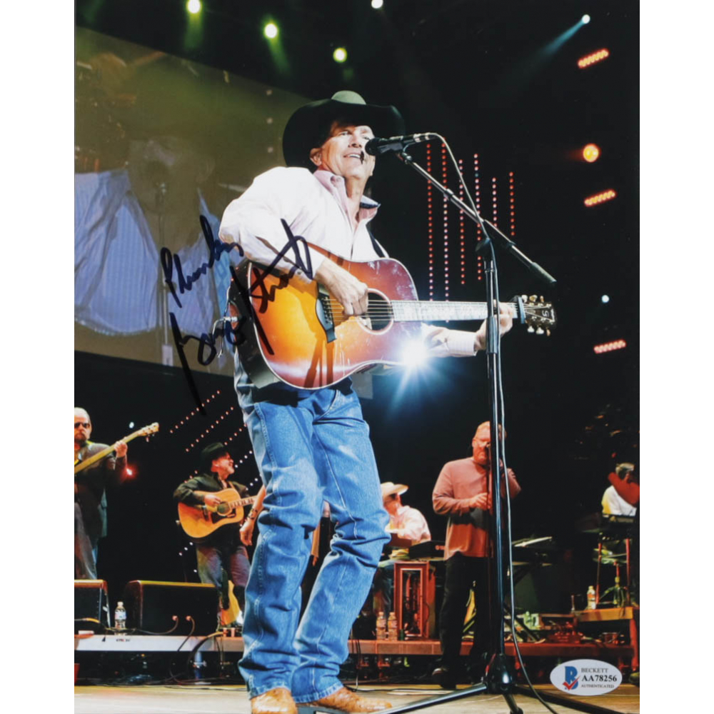 George Strait Signed 8x10 Photo Inscribed "Thanks" (Beckett) | Pristine ...