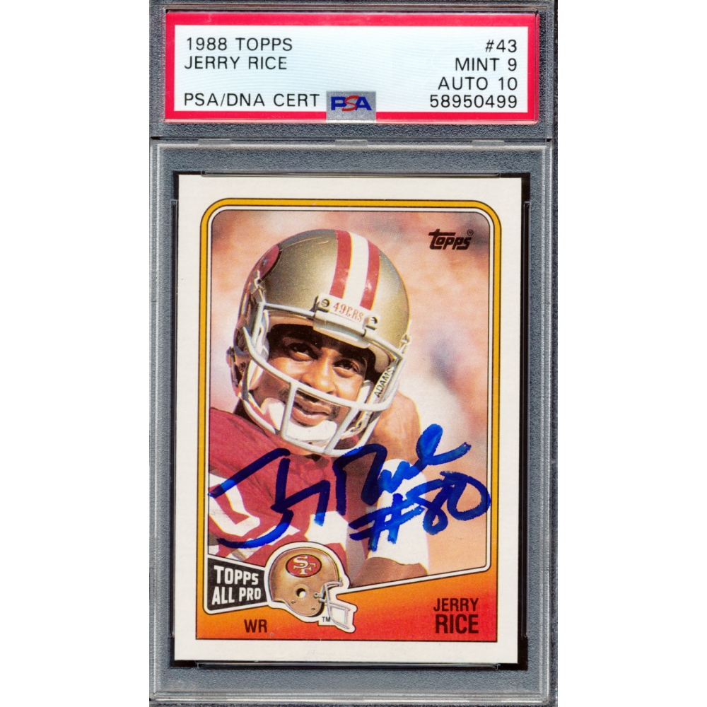 Jerry Rice Signed 1988 Topps #43 AP (PSA 9) | Pristine Auction