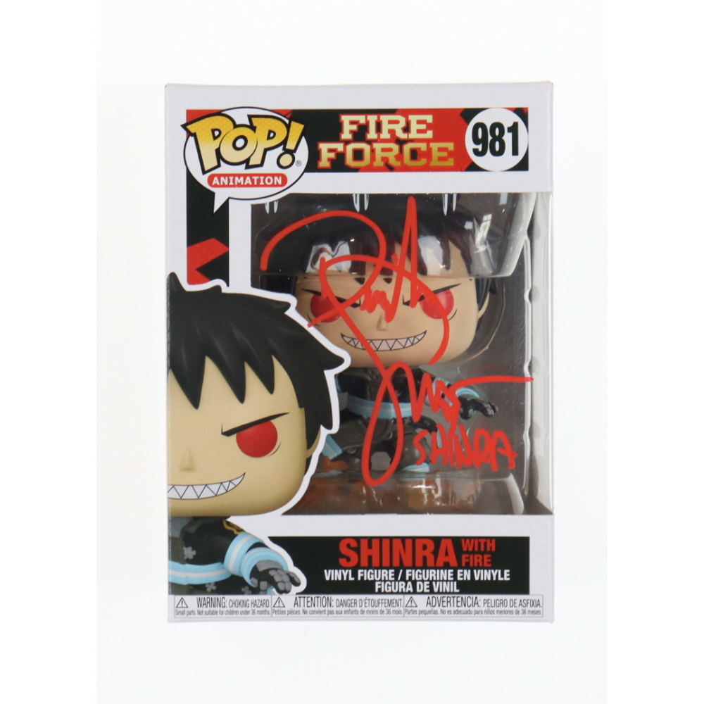 Derick Snow Signed "Fire Force" #981 Shinra with Fire Funko Pop! Vinyl ...