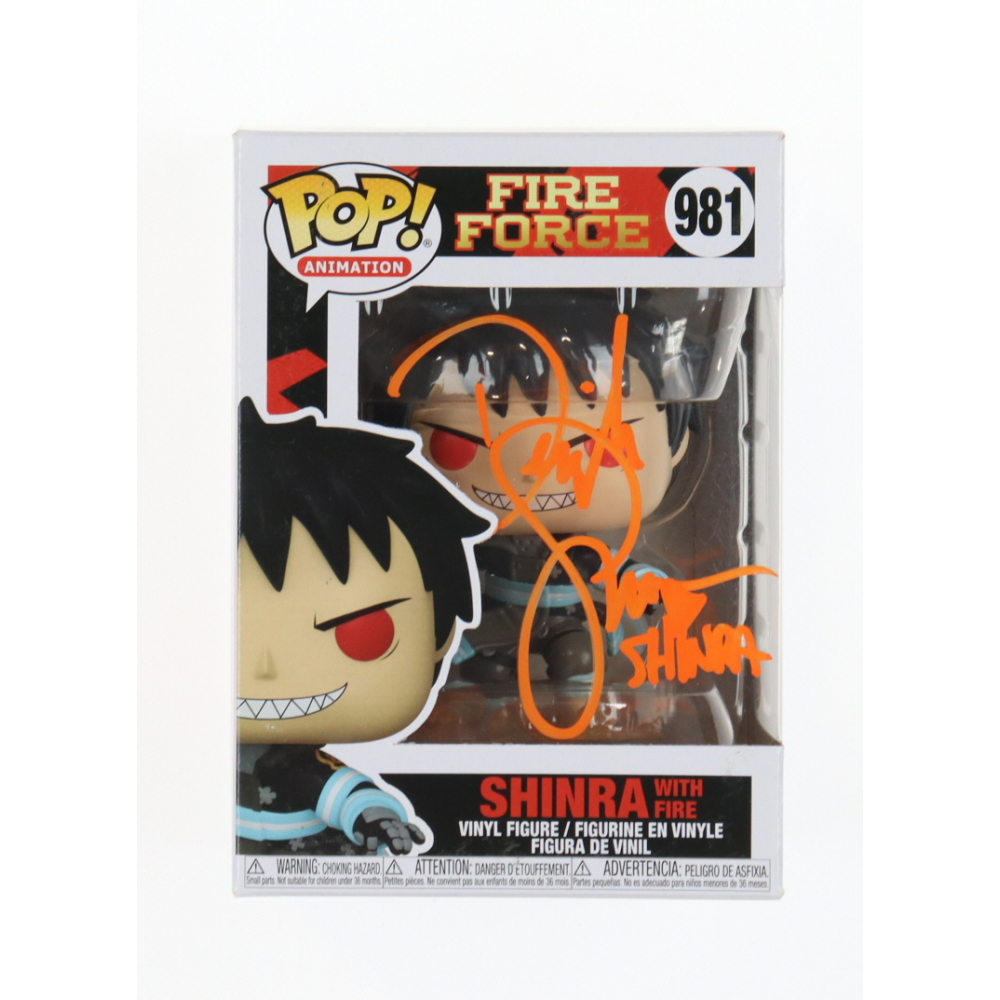 Derick Snow Signed "Fire Force" #981 Shinra with Fire Funko Pop! Vinyl ...