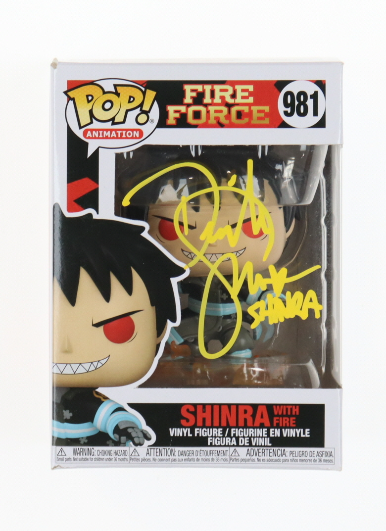 Derick Snow Signed "Fire Force" #981 Shinra with Fire Funko Pop! Vinyl ...