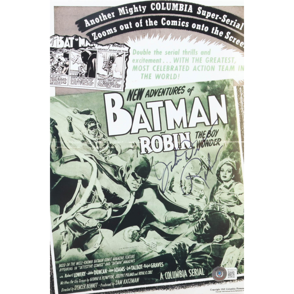 Johnny Duncan Signed "Batman & Robin" 8x11 Poster Print Inscribed ...