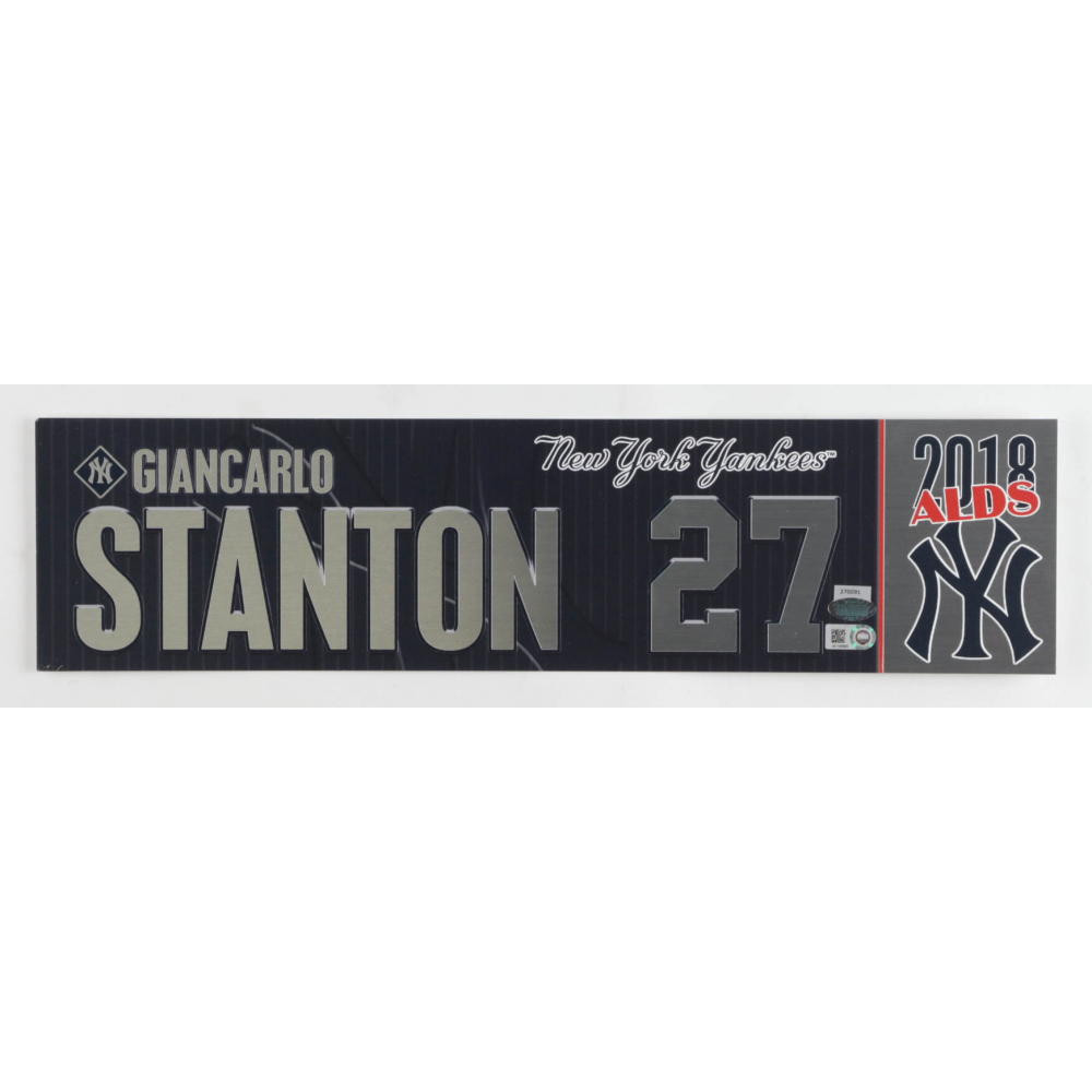 Giancarlo Stanton Yankees Game-Used Locker Name Plate (Steiner & MLB ...