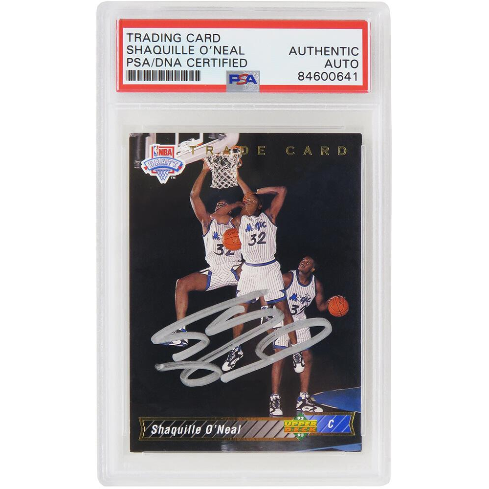 Shaquille O'Neal Signed 1992-93 Upper Deck Rookie Trade Card #1B (PSA ...
