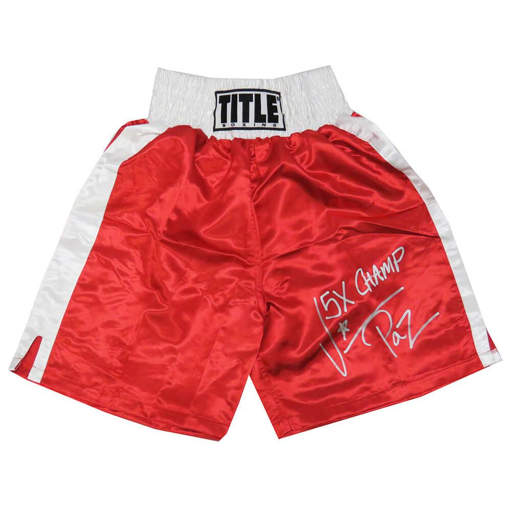 Vinny 'Paz' Pazienza Signed Boxing Trunks Inscribed "5x Champ ...