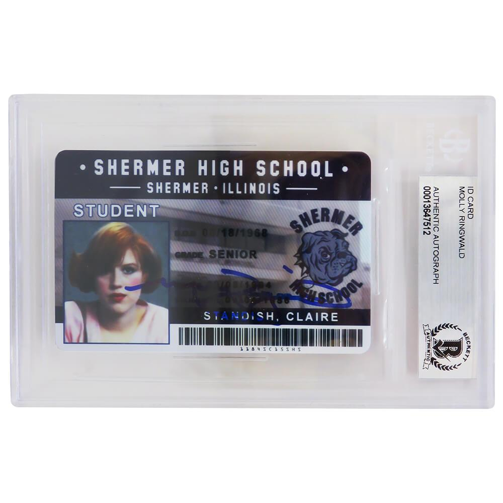 Molly Ringwald Signed "The Breakfast Club" High School ID Card (Beckett ...