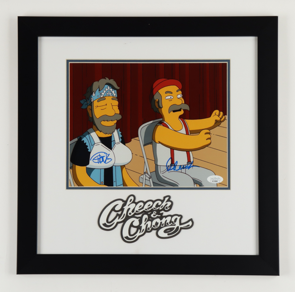 Tommy Chong & Cheech Marin Signed "The Simpsons" Custom Framed Photo ...