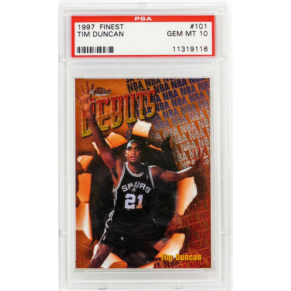 Tim Duncan 1997-98 Topps Finest #101 RC (PSA 10) | Pristine Auction