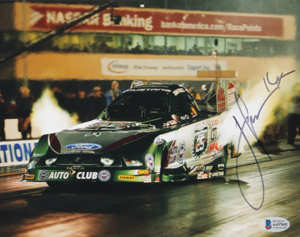John Force Signed NASCAR 8x10 Photo Inscribed "16x" (Beckett ...