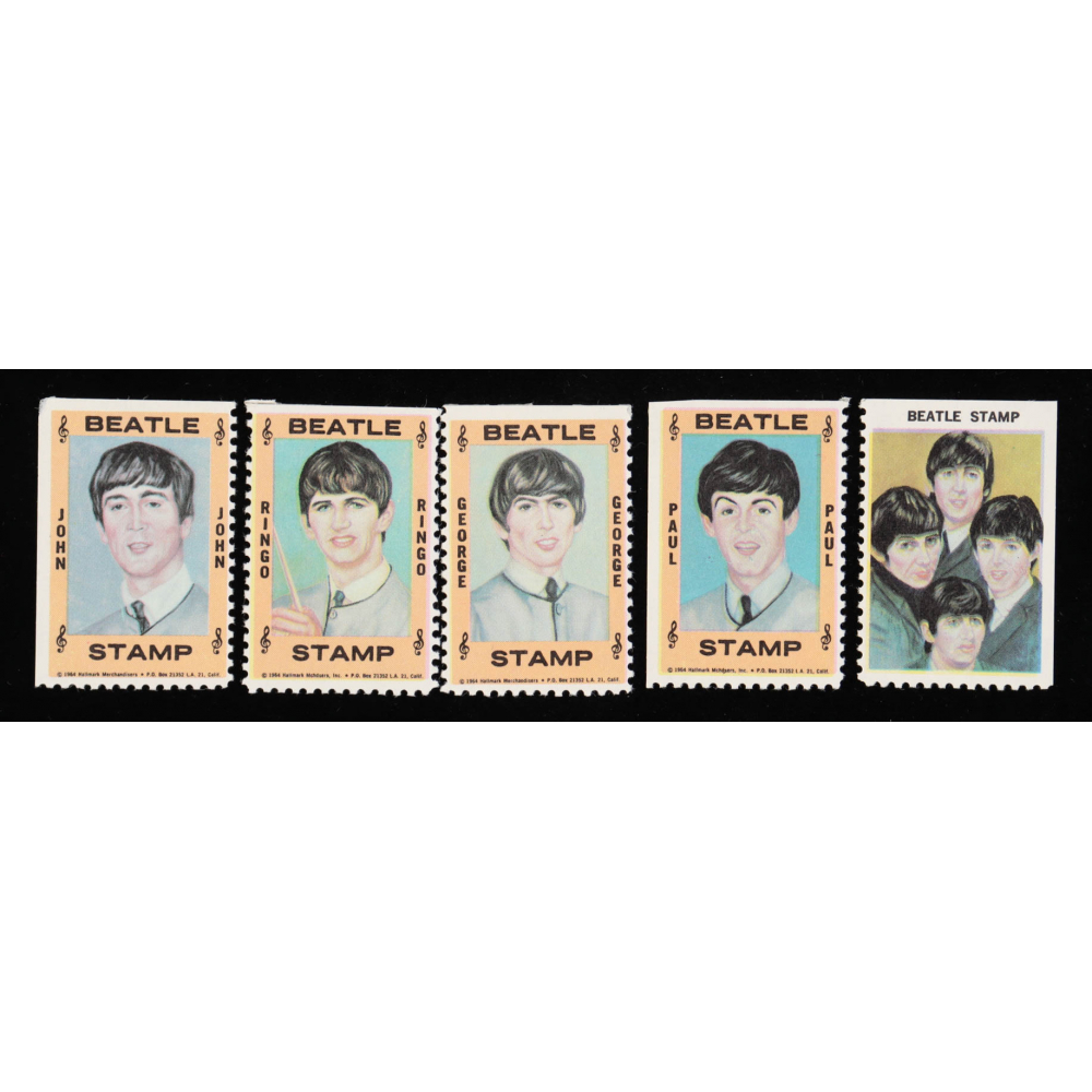The Beatles 1964 Hallmark Stamp Set of (5) Stamps | Pristine Auction