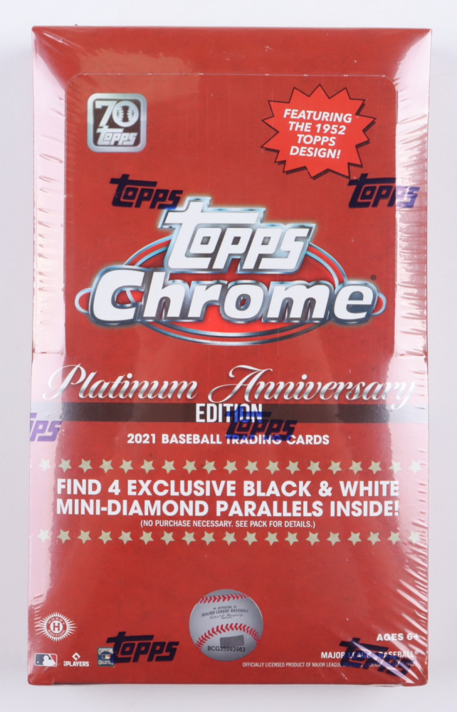2021 Topps Chrome Platinum Anniversary Baseball Hobby LITE Box with (16 ...