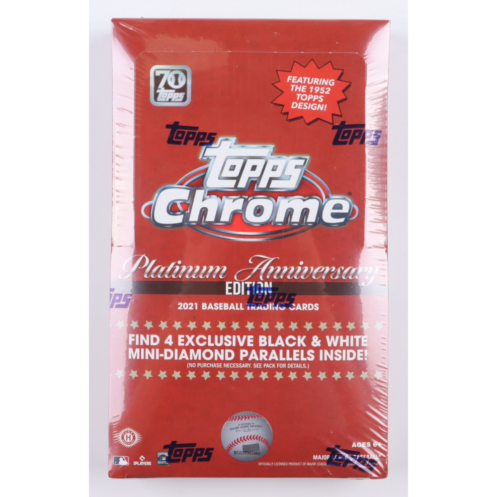2021 Topps Chrome Platinum Anniversary Baseball Hobby LITE Box With 16