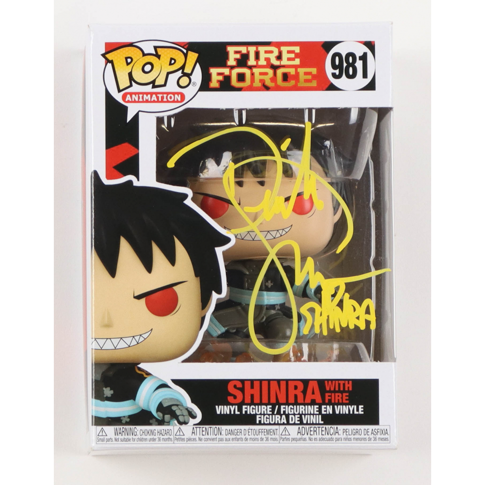Derick Snow Signed "Fire Force" #981 Shinra with Fire Funko Pop! Vinyl ...