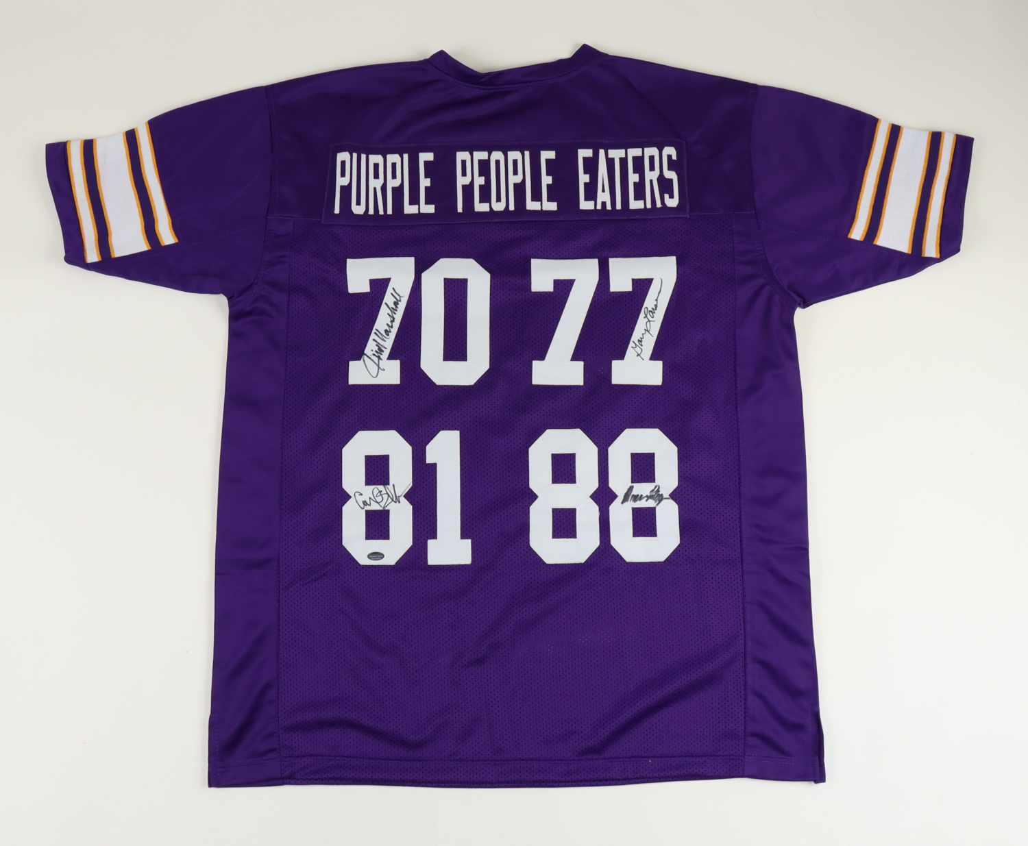 "Purple People Eaters" Jersey Signed by (4) with Alan Page, Carl Eller ...