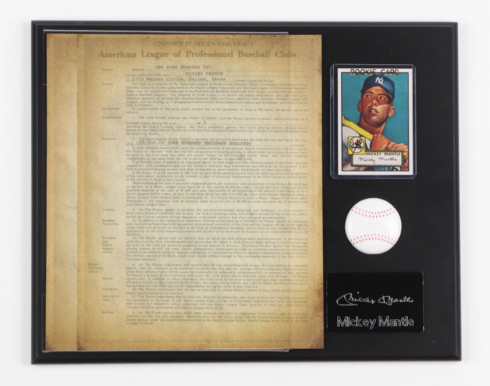 1952 Topps #311B Mickey Mantle 12x15 Custom Trading Card Display with ...
