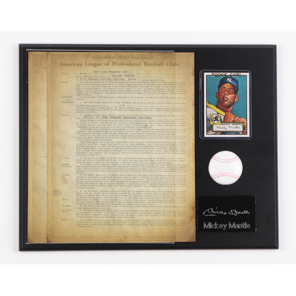 1952 Topps #311B Mickey Mantle 12x15 Custom Trading Card Display with ...