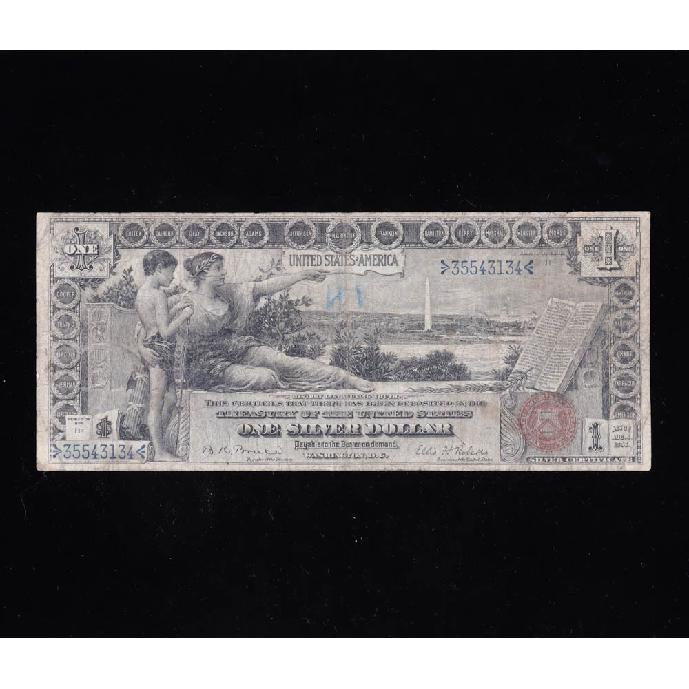 1896 $1 One Dollar Silver Certificate U.S. Bank Note | Pristine Auction