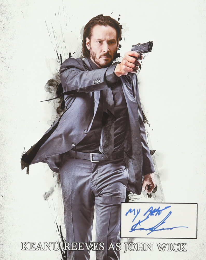 Keanu Reeves Signed "John Wick" 8x10 Paper Cut Inscribed "My Best ...