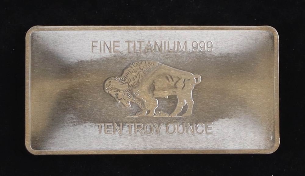 Ten Troy Ounce "Buffalo" .999 Fine Titanium Bullion Bar | Pristine Auction