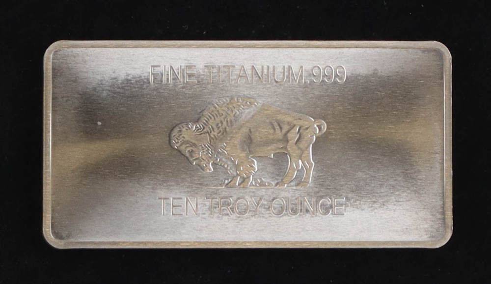 Ten Troy Ounce "Buffalo" .999 Fine Titanium Bullion Bar | Pristine Auction