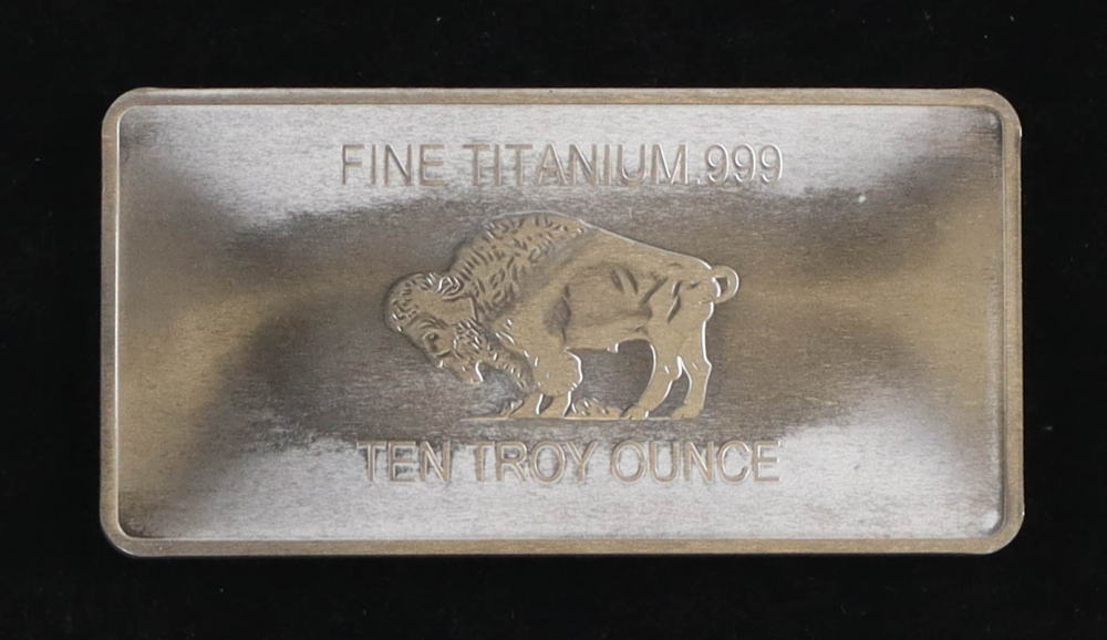 Ten Troy Ounce "Buffalo" .999 Fine Titanium Bullion Bar | Pristine Auction