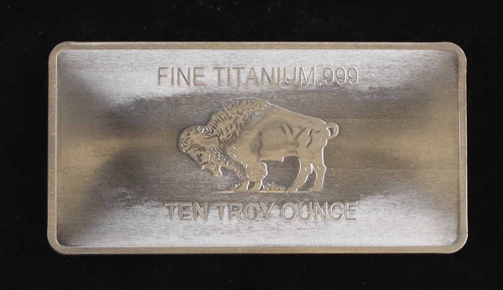 Ten Troy Ounce "Buffalo" .999 Fine Titanium Bullion Bar | Pristine Auction