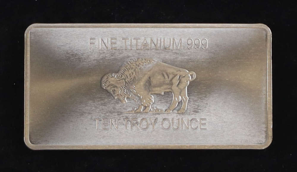 Ten Troy Ounce "Buffalo" .999 Fine Titanium Bullion Bar | Pristine Auction