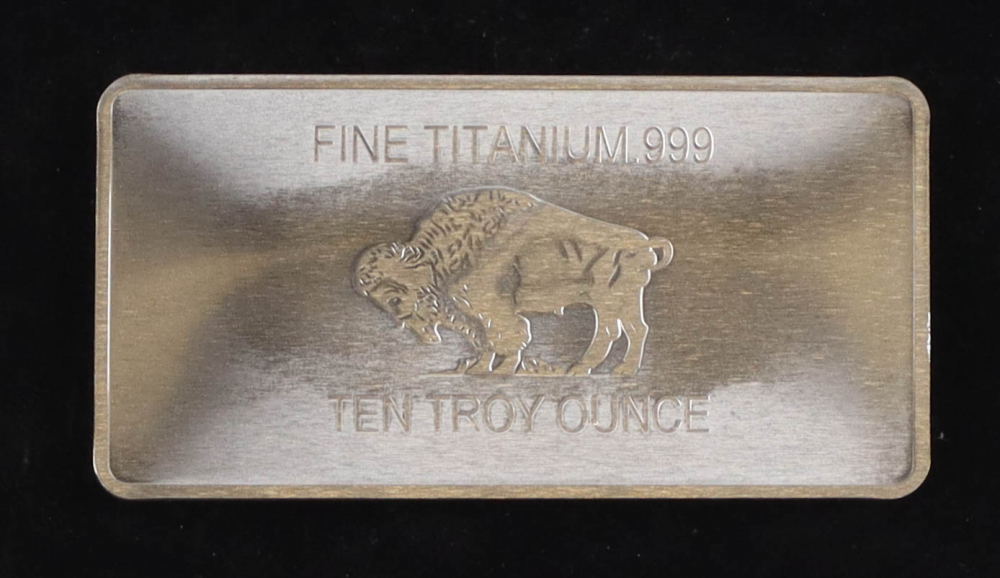 Ten Troy Ounce "Buffalo" .999 Fine Titanium Bullion Bar | Pristine Auction
