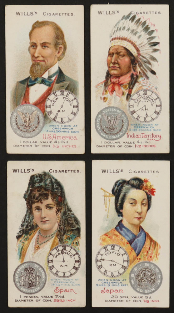 Complete Set of (50) 1908 Will's "Time & Money" Vintage Tobacco Cigarette Cards | Pristine Auction