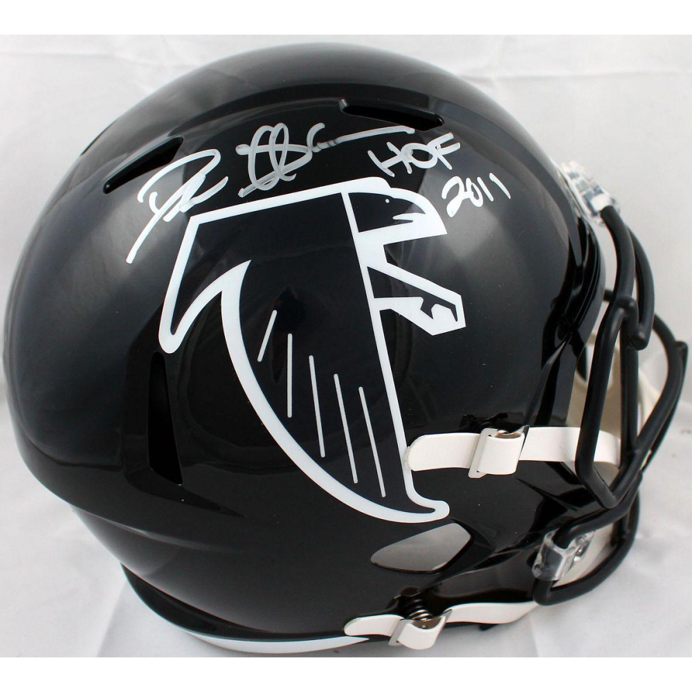 Deion Sanders Signed Falcons Full-Size Speed Helmet Inscribed "HOF 2011 ...
