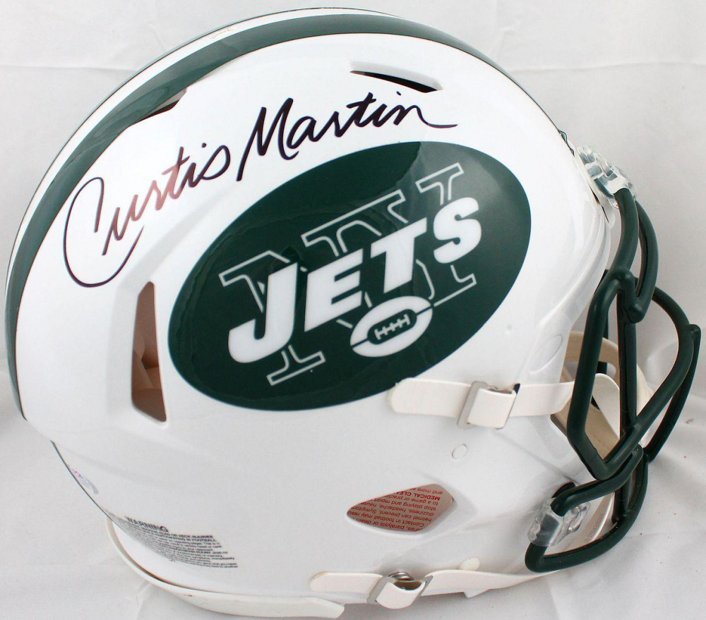 Curtis Martin Signed Jets Full-Size Authentic On-Field Speed Helmet ...