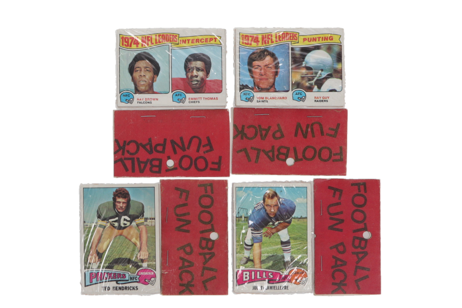 1975 Topps Football Cello Fun Pack Vending Box with (20) Packs ...