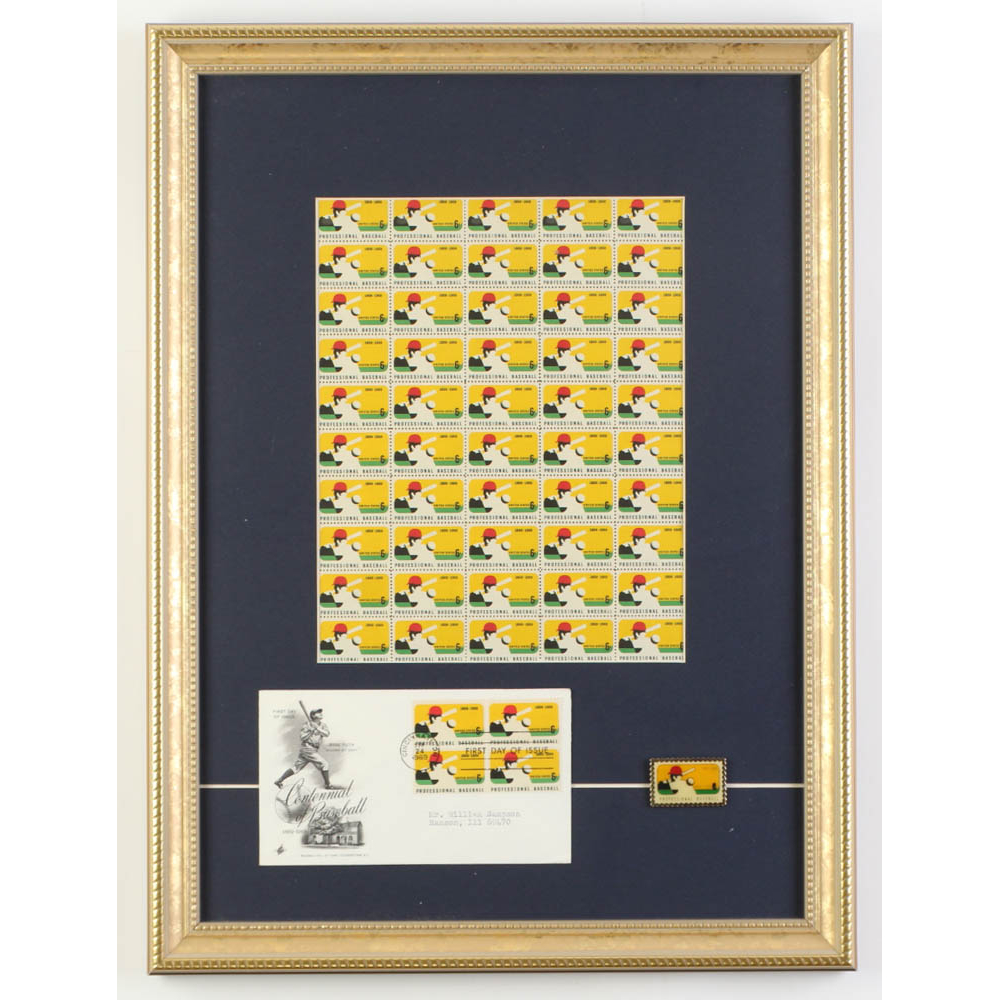 1969 Full Uncut U.S. Stamp Sheet Custom Framed Display with First Day ...