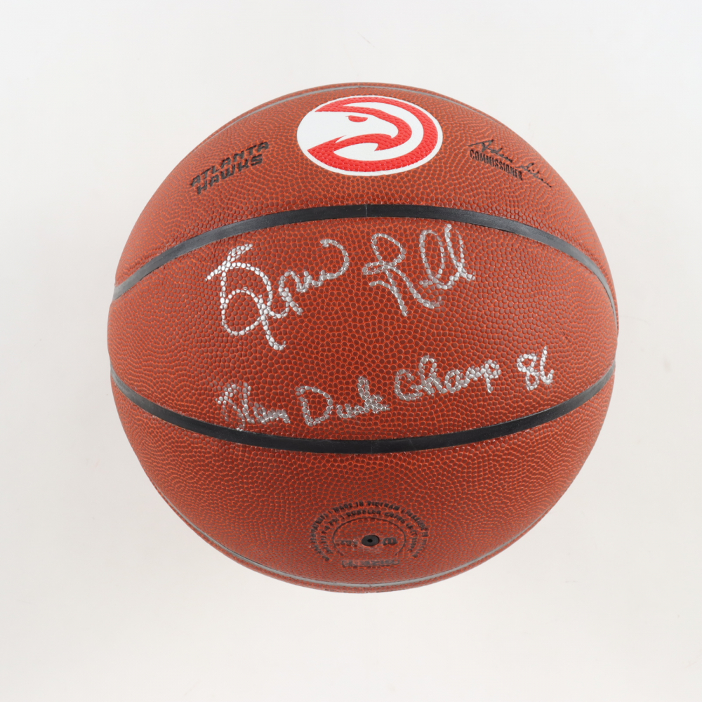 Spud Webb Signed Hawks Logo Basketball Inscribed "Slam Dunk Champ 86 ...