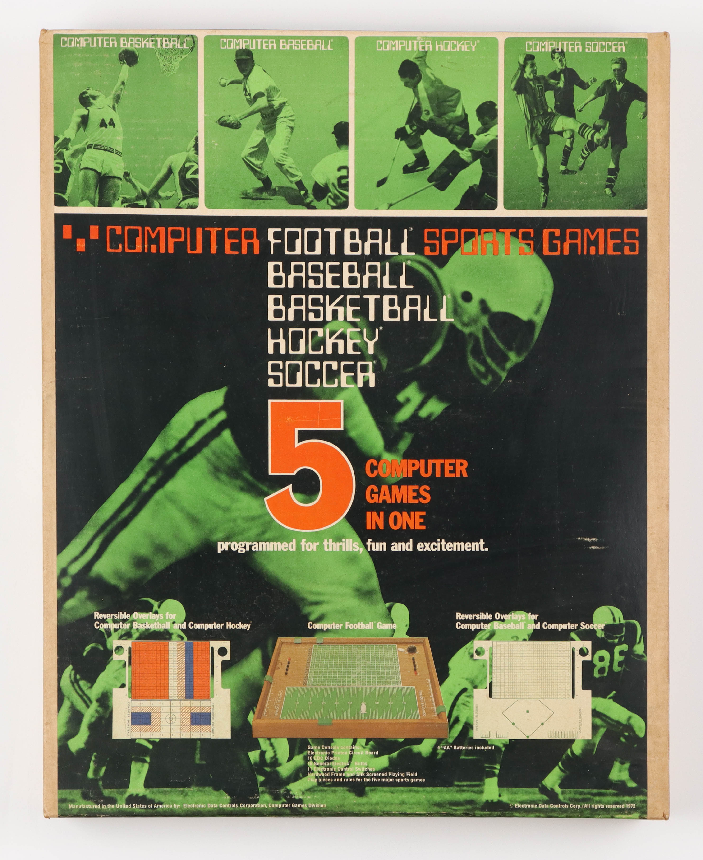 Vintage 1972 Electric Computer Football Game With Original Box ...