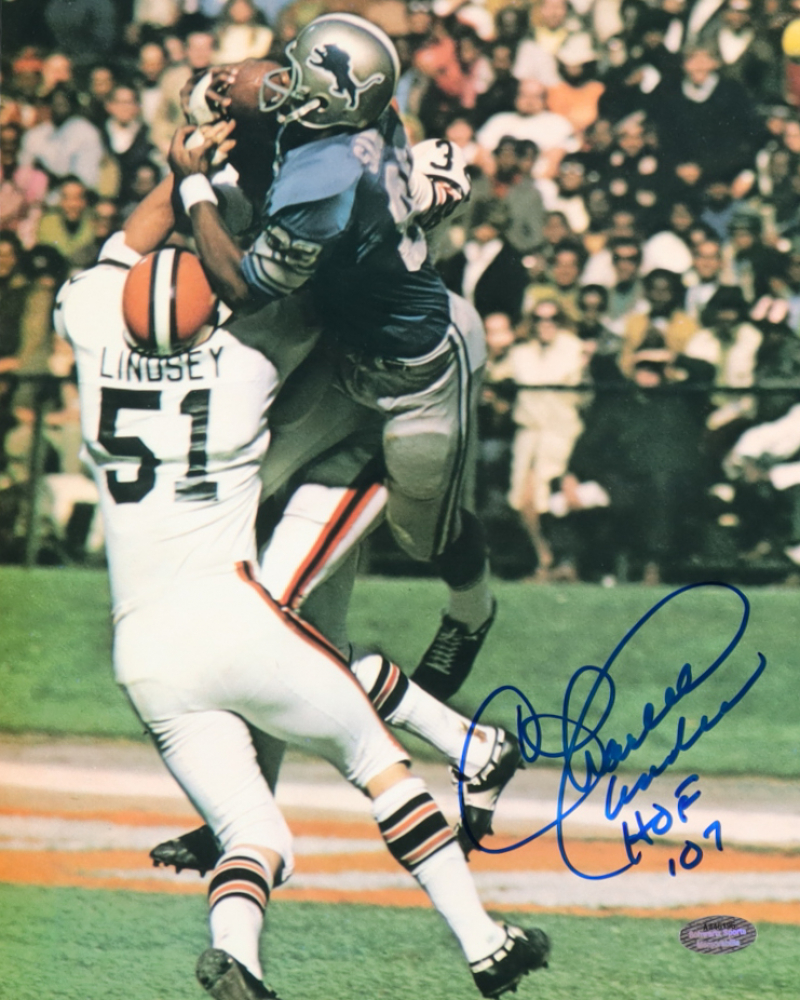 Charlie Sanders Signed Lions 8x10 Photo Inscribed "HOF 09" (Schwartz ...