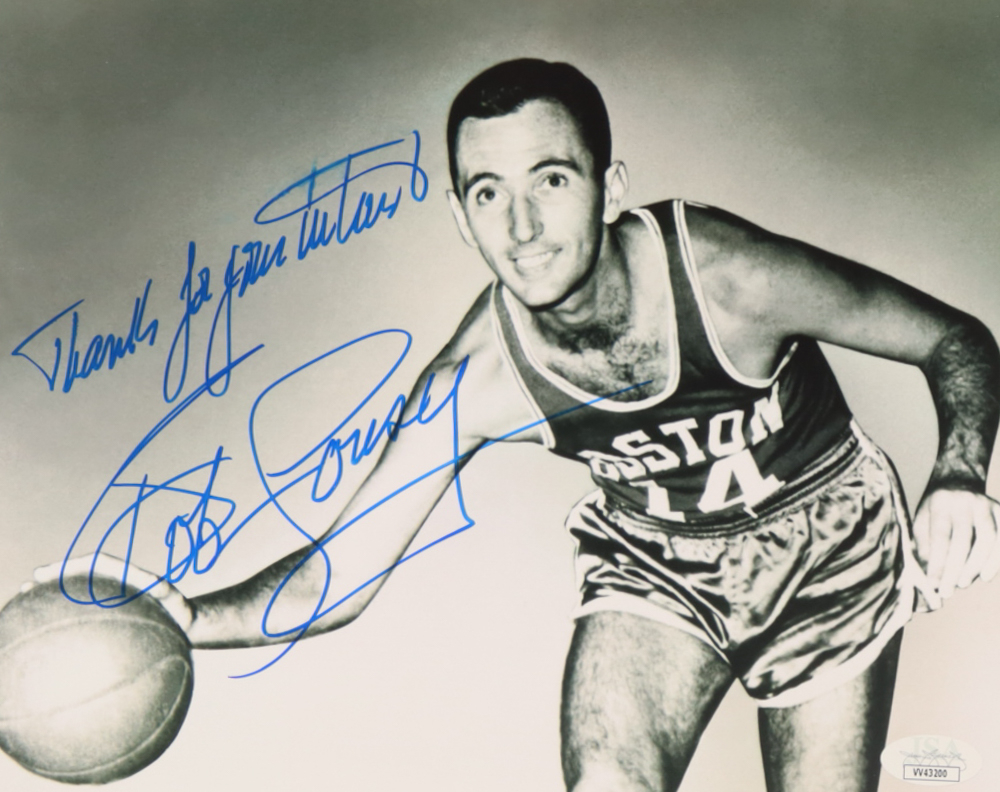 Bob Cousy Signed Celtics 8x10 Photo Inscribed "Thanks For Your Interest ...