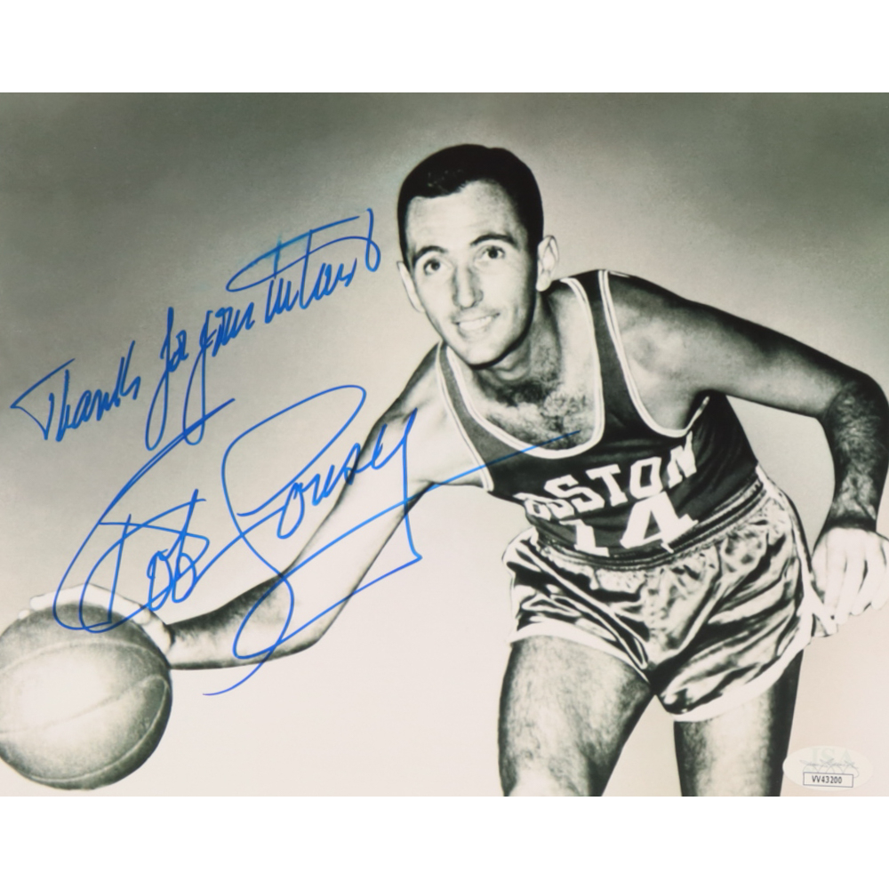Bob Cousy Signed Celtics 8x10 Photo Inscribed "Thanks For Your Interest ...