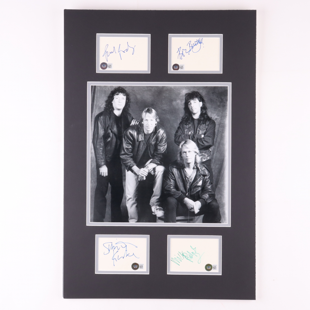 "Bad Company" Custom Matted Cut Display Band-Signed By (4) with Boz ...