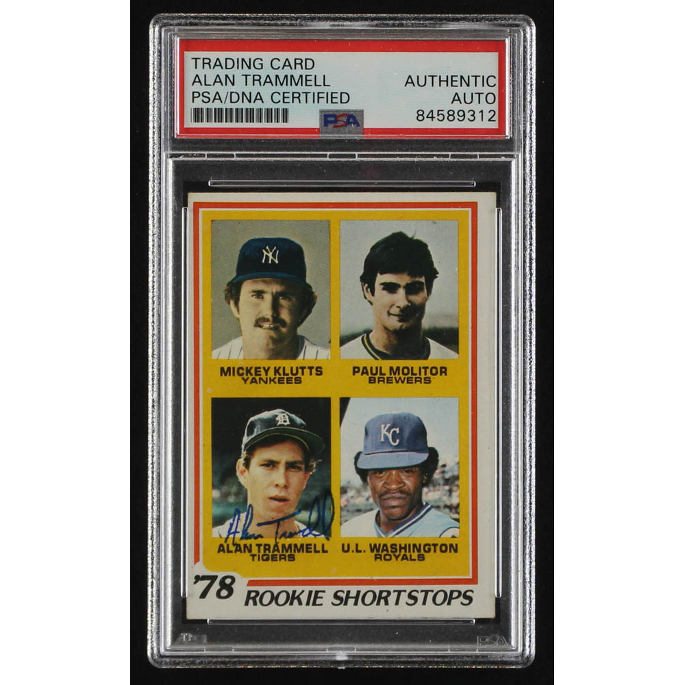 Alan Trammell Signed 1978 Topps #707 Rookie Shortstops / Mickey Klutts ...
