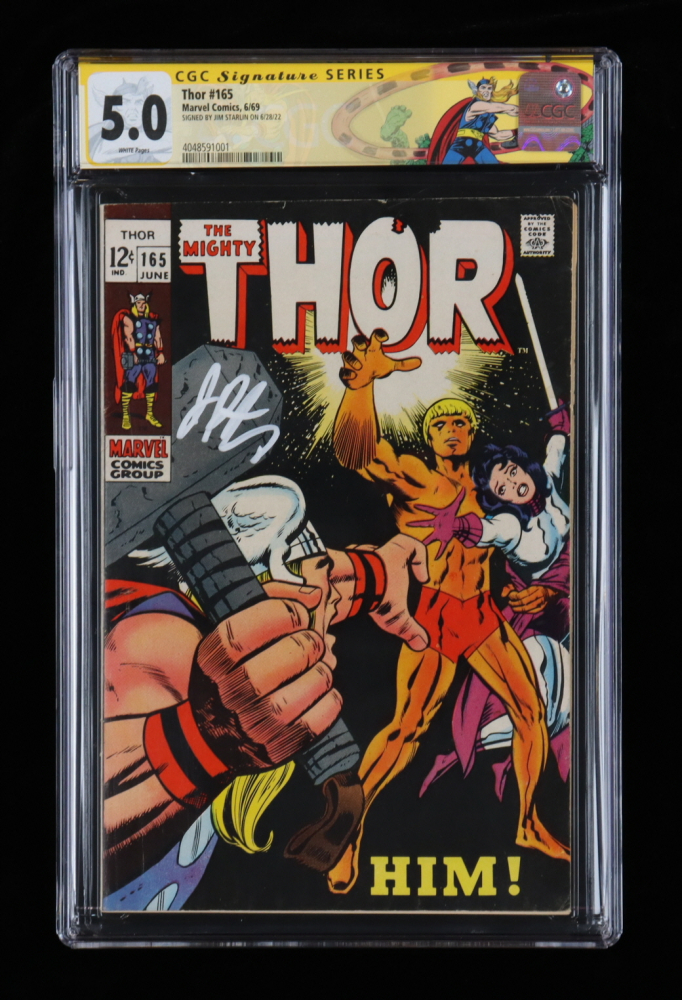 Jim Starlin Signed 1969 "The Mighty Thor" Issue #165 Marvel Comic Book ...