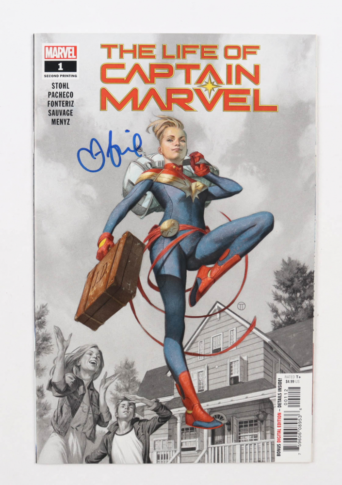 Brie Larson Signed 2018 "The Life Of Captain Marvel" #1 Marvel Comic ...