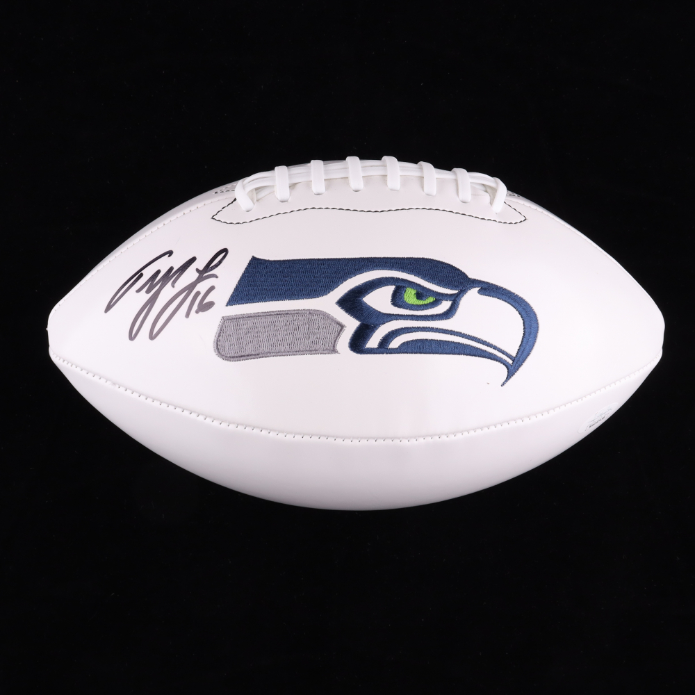 Tyler Lockett Signed Seahawks Logo Football (JSA) | Pristine Auction