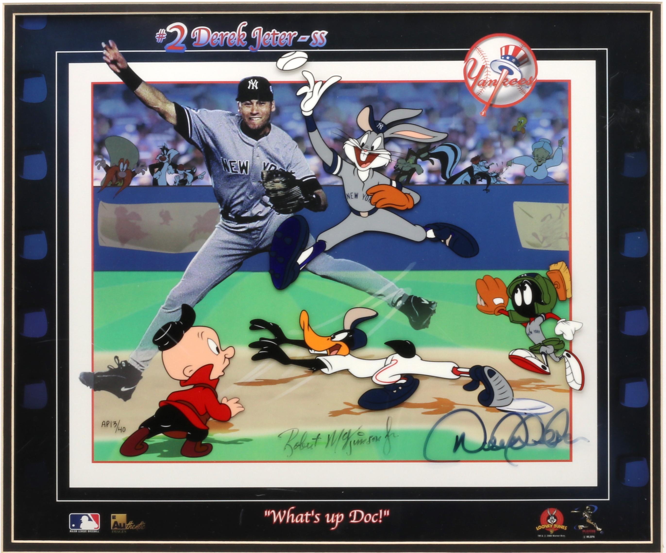 Derek Jeter Signed LE Loony Tunes "What's Up Doc?" Custom Framed Hand ...