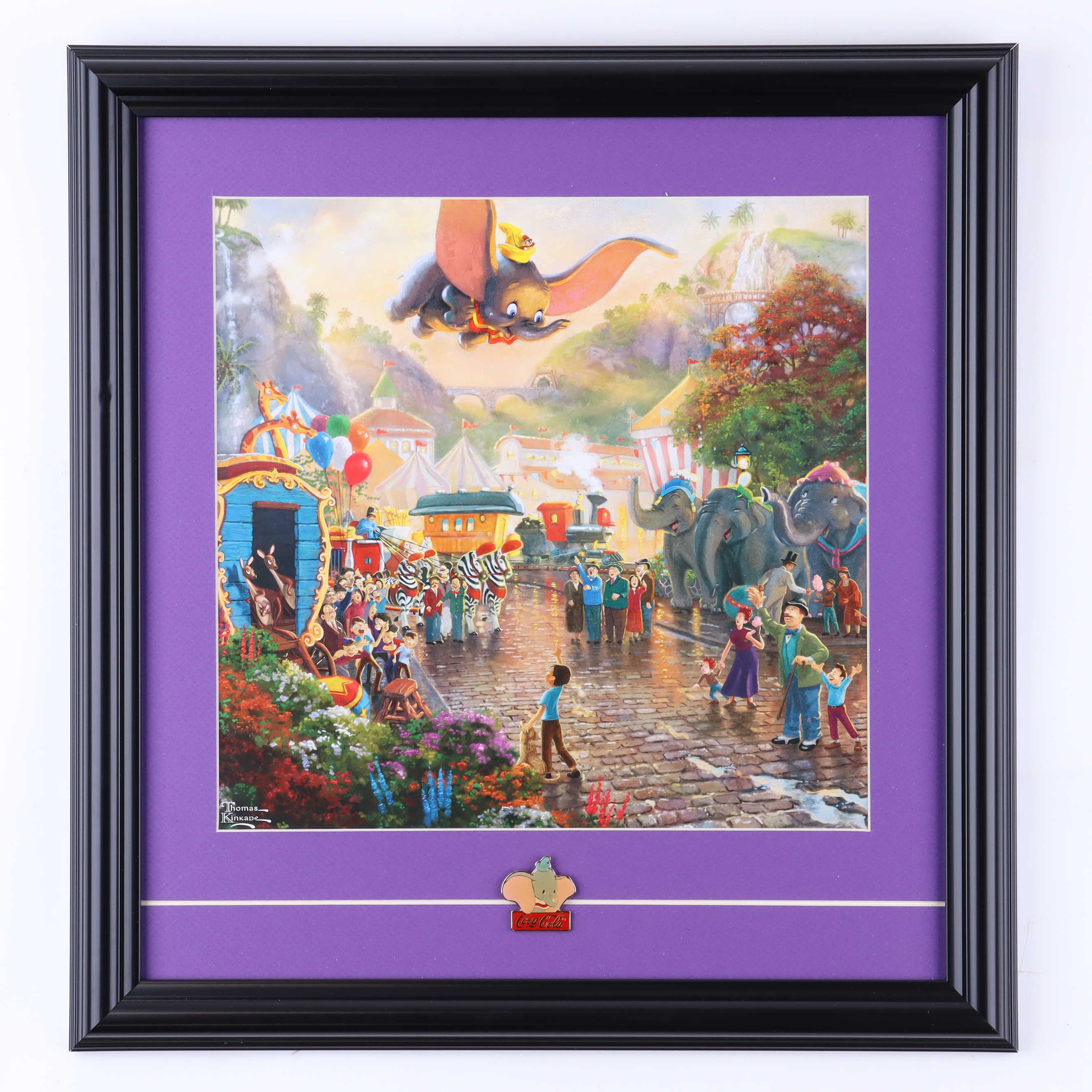 Thomas Kinkade "Dumbo" Custom Framed Print Display with Vintage Dumbo ...
