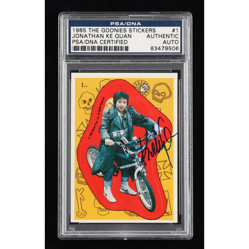 Jonathan Ke Quan Signed 1985 The Goonies Stickers #1A (PSA) | Pristine ...