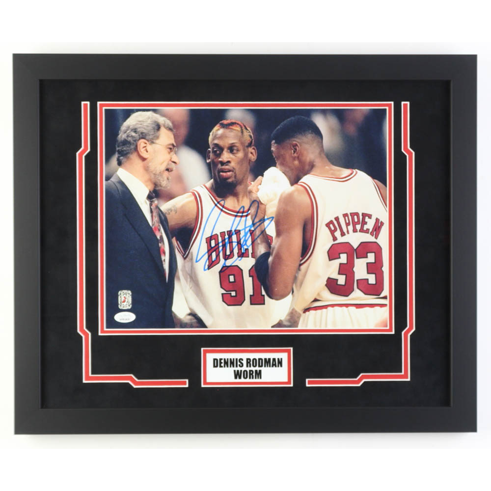 Dennis Rodman Signed Bulls Custom Framed Photo Display (JSA & Rodman ...