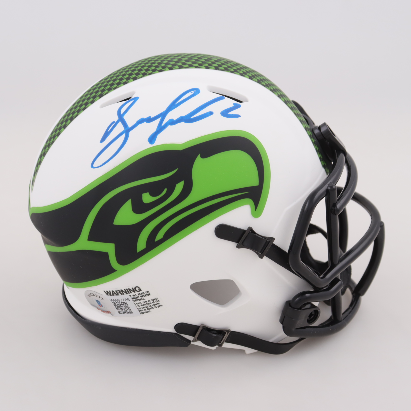 Drew Lock Signed Seahawks Lunar Eclipse Alternate Speed Mini Helmet ...